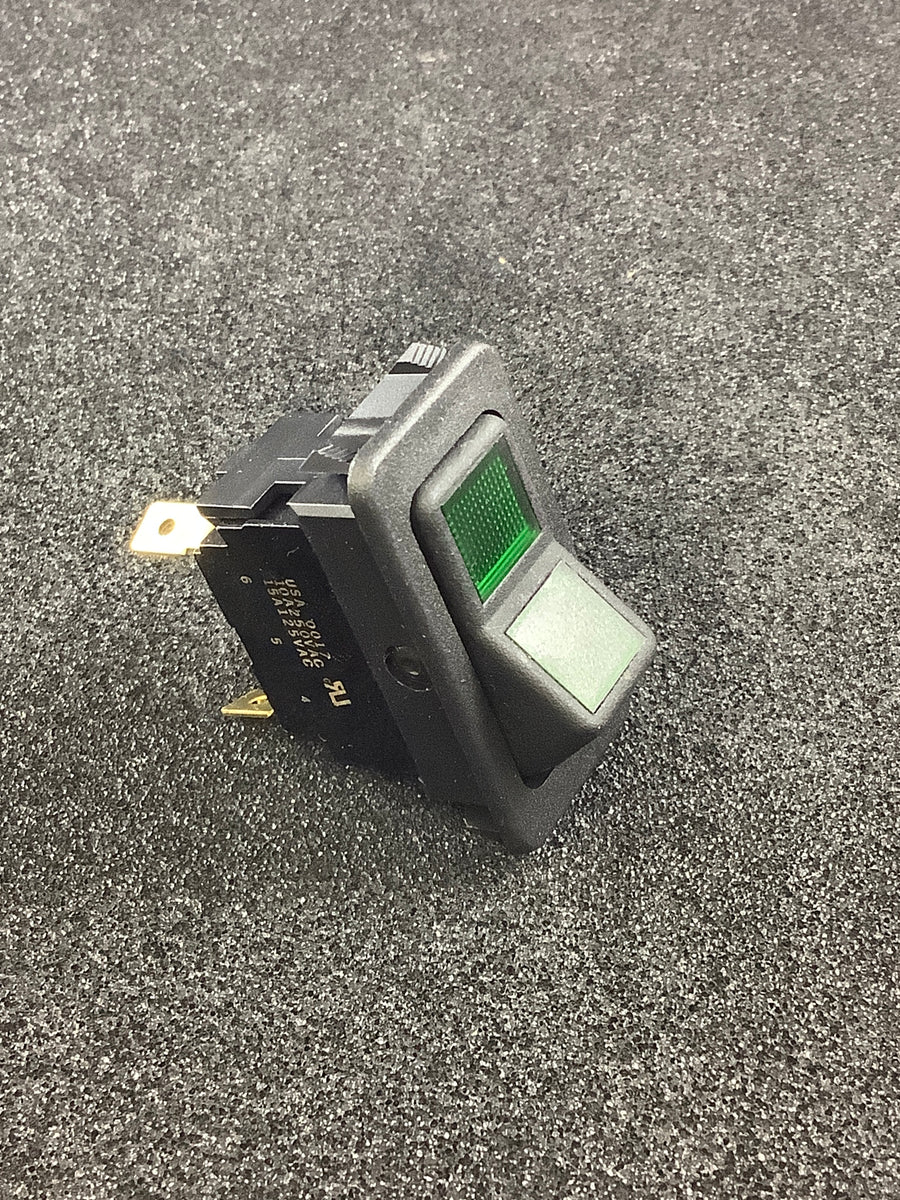 8005K23N324V31 - EATON - SPST Rocker Switch, Lighted, Green Lens 14V L